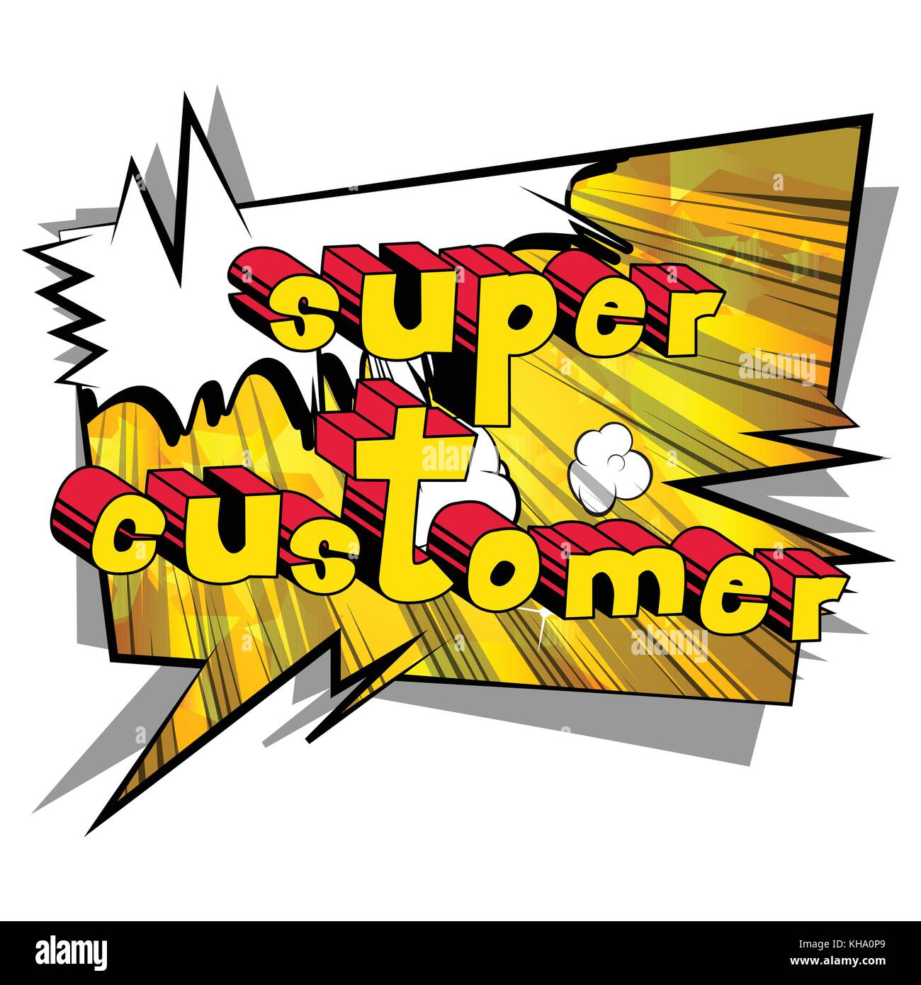Super Customer - Comic book style word on abstract background Stock ...