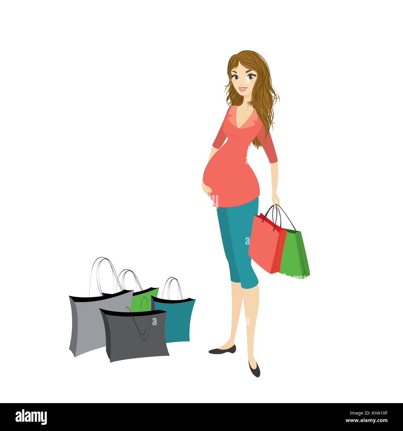 Shopping baby pregnant woman Cut Out Stock Images & Pictures - Alamy