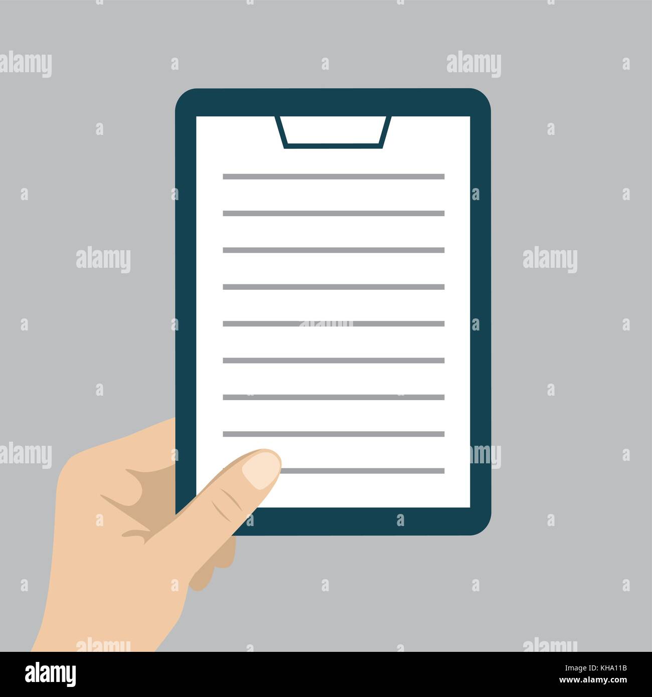 Document in hand. Vector illustration flat design Stock Vector Image ...