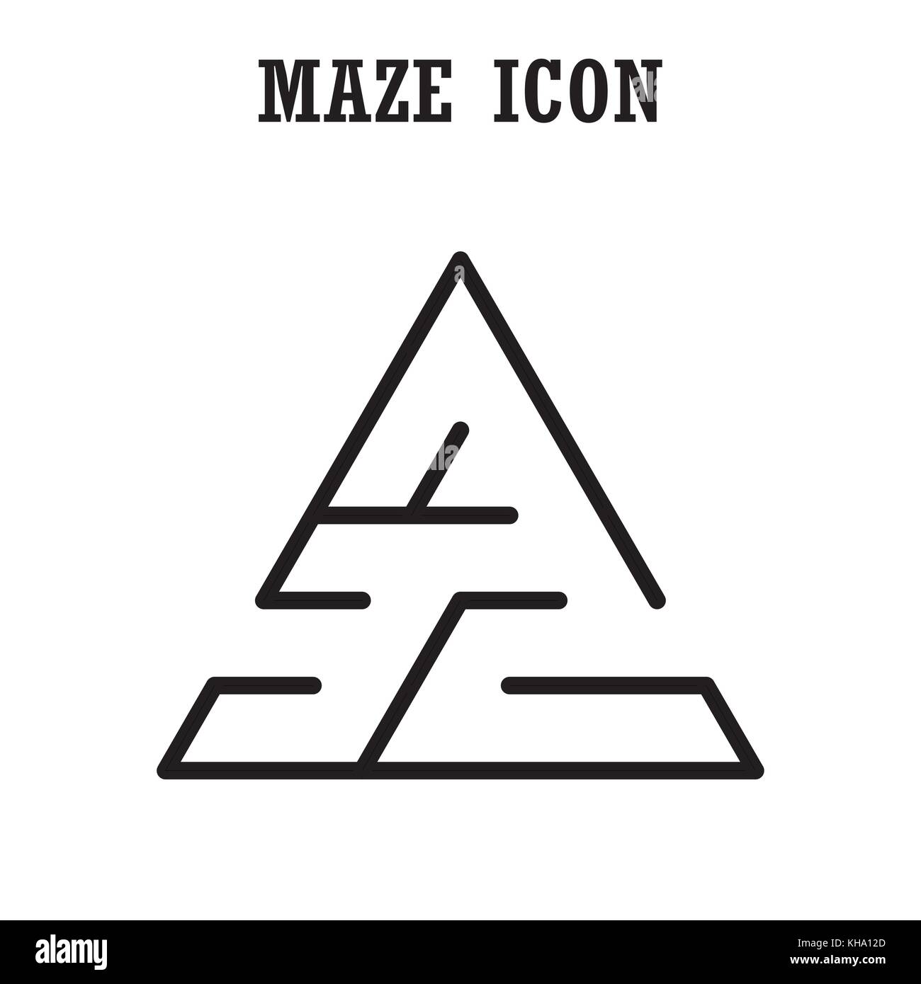 Maze or labyrinth icon,Triangular shape,isolated on white background ...