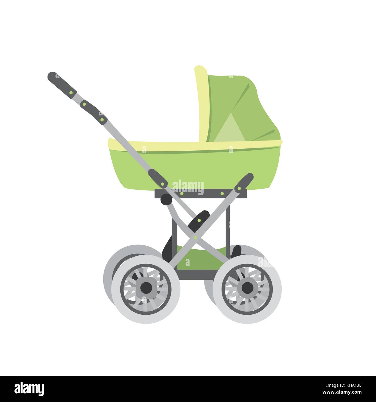 Cartoon Pram or Baby stroller,isolated on white background,Stock flat ...