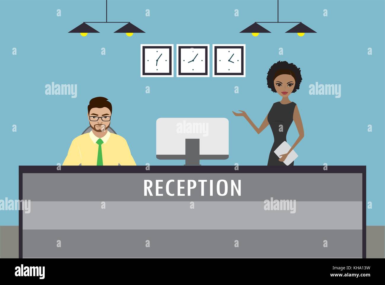 Reception clinic black vector hi-res stock photography and images - Alamy