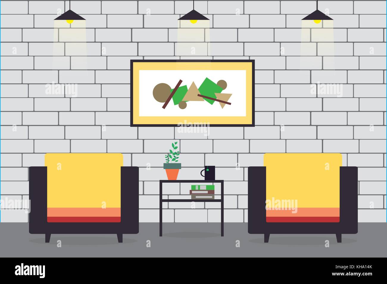 Stylish table comfortable chair Stock Vector Images - Alamy