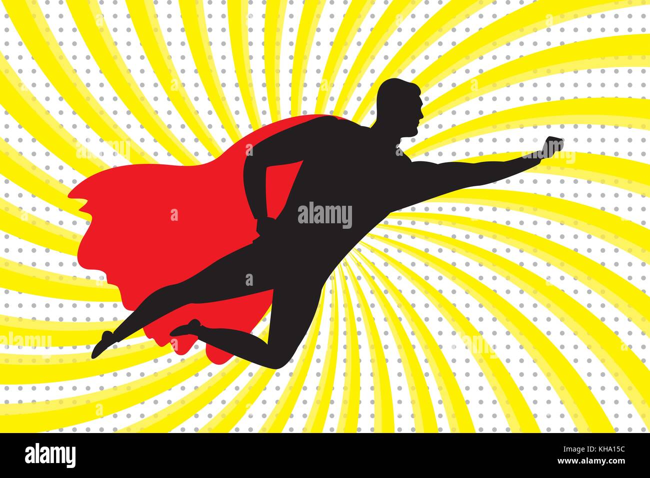 Flying Super Hero silhouette Stock Vector Image & Art - Alamy