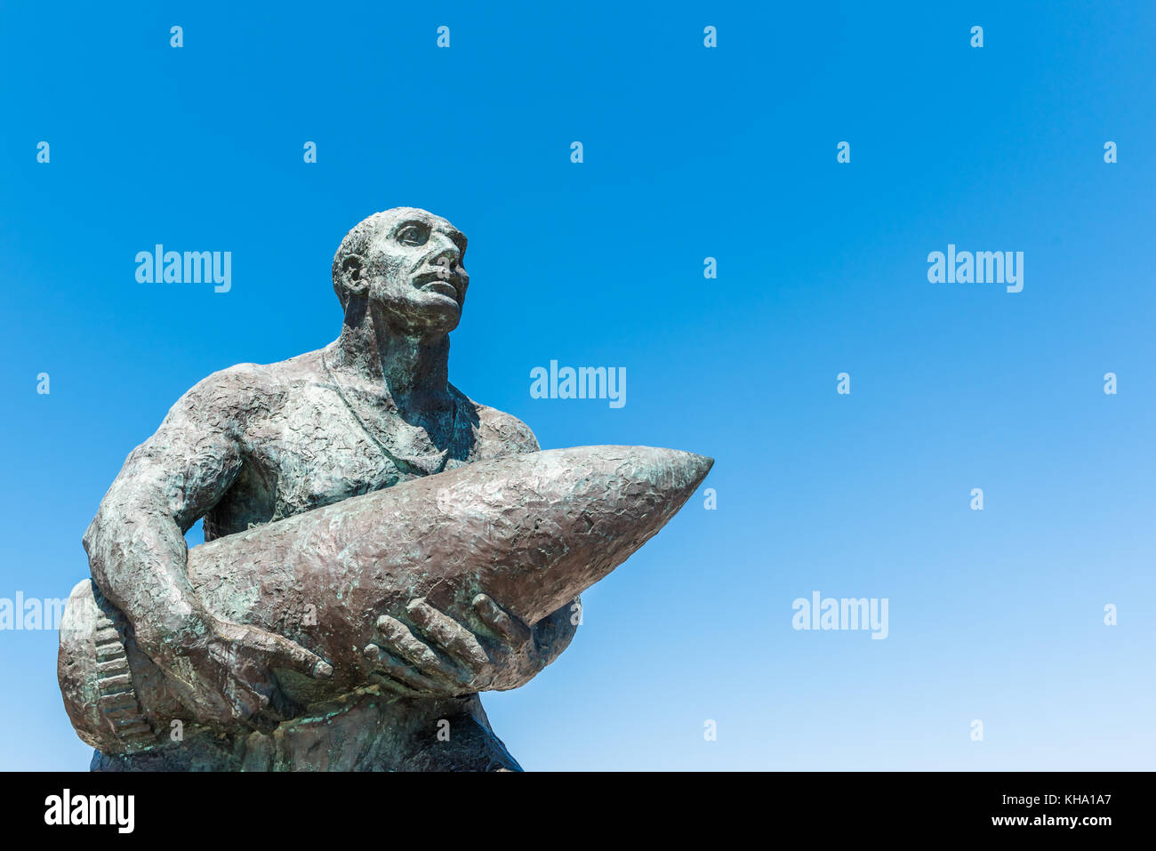 Statue of famous Turkish Corporal, Seyit Cabuk (Seyit Onbasi) carrying ...