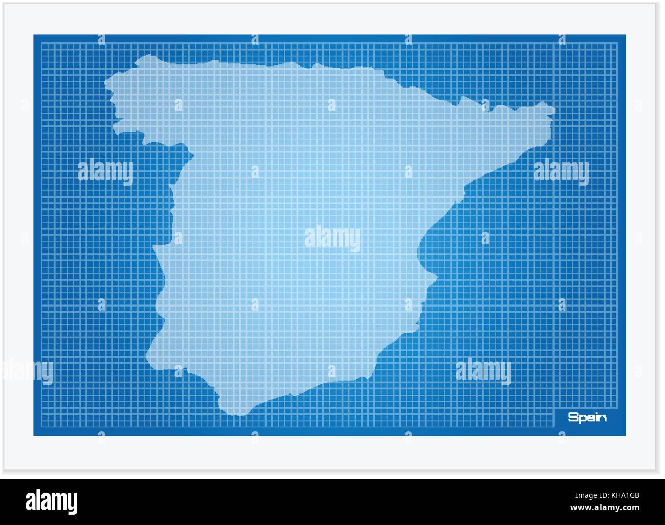 Spain on blueprint on a white background Stock Vector Image & Art - Alamy