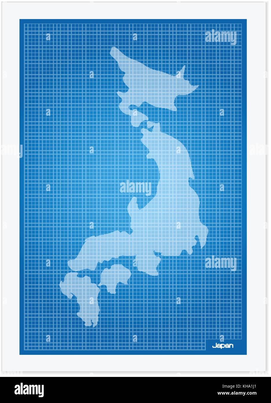 Japan country outline on map of asia hi-res stock photography and ...