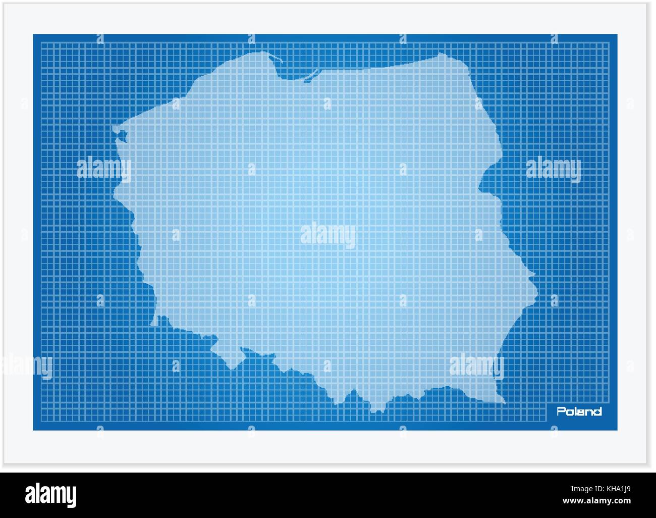 Poland on blueprint on a white background Stock Vector Image & Art - Alamy