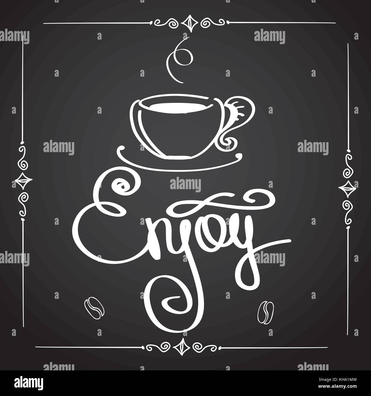 Enjoy coffee, logo or background, vector illustration Stock Vector ...