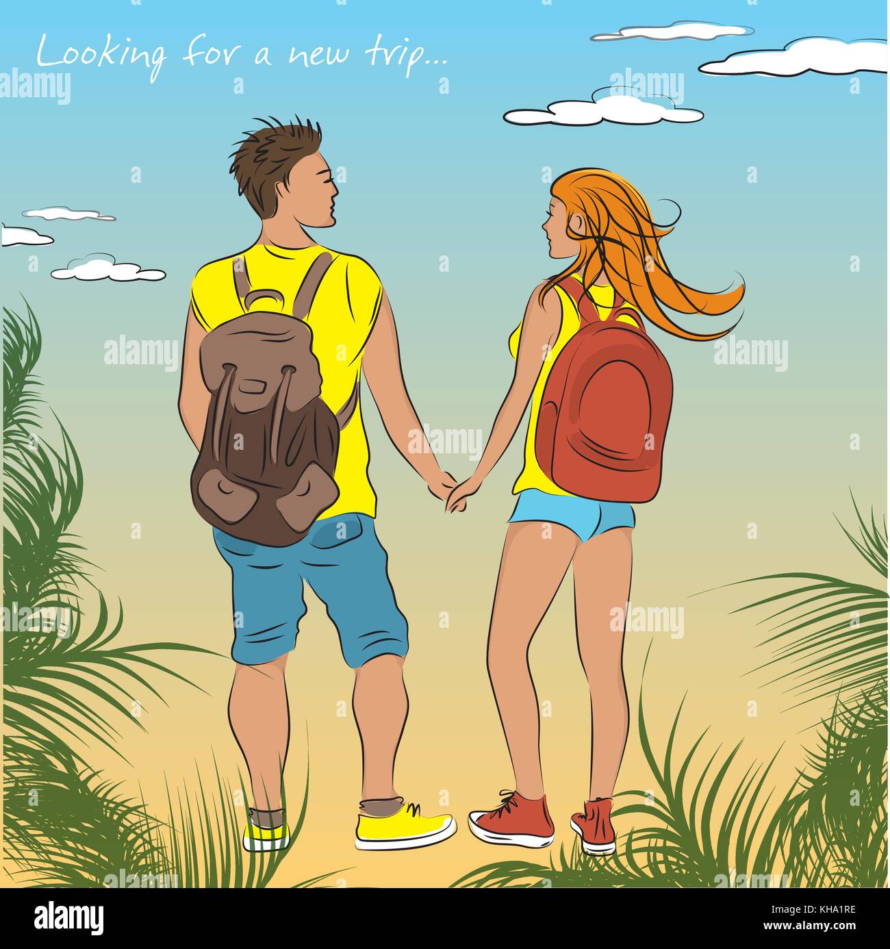 Attractive woman beach Stock Vector Images - Alamy