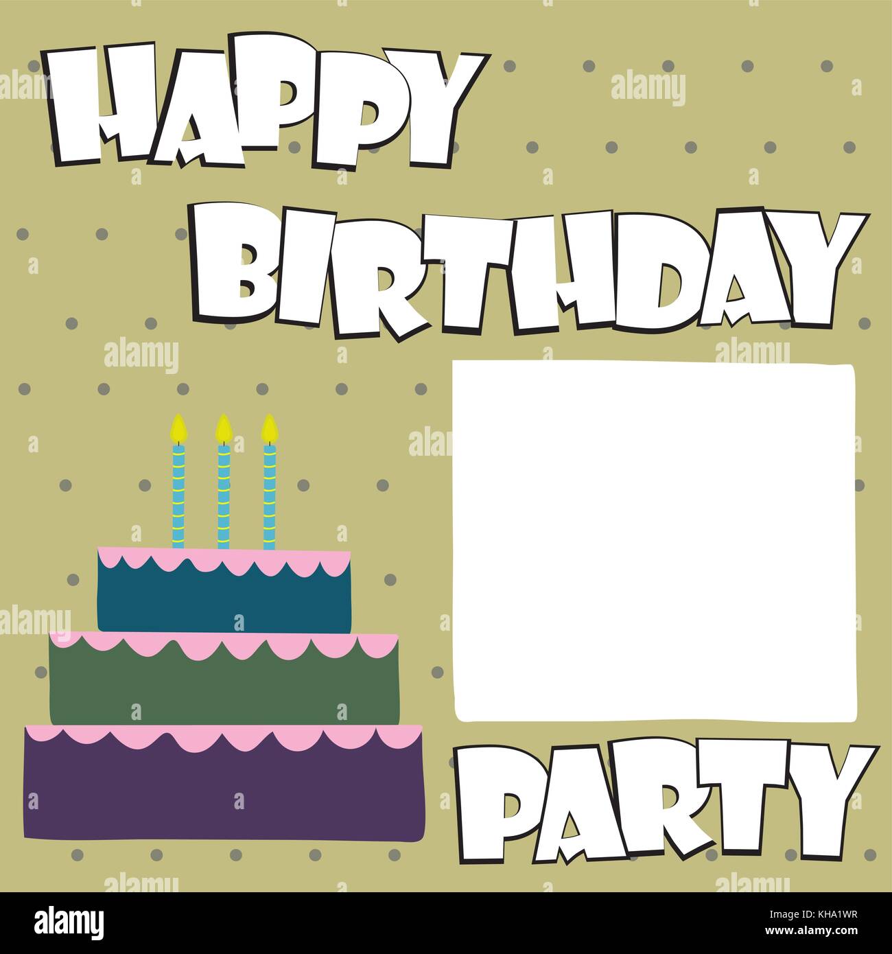 Vector happy birthday card. Birthday cake. Vector Illustration.Colorf ...