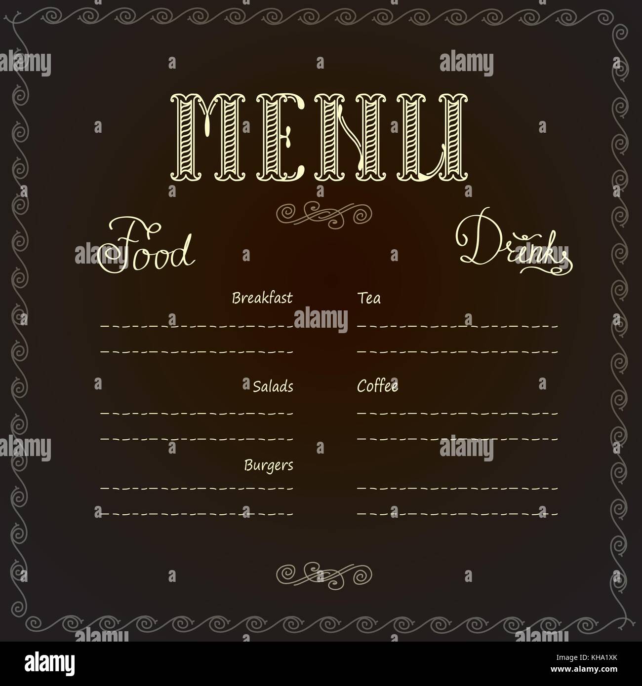 Restaurant or cafe menu design,vector illustration Stock Vector Image ...