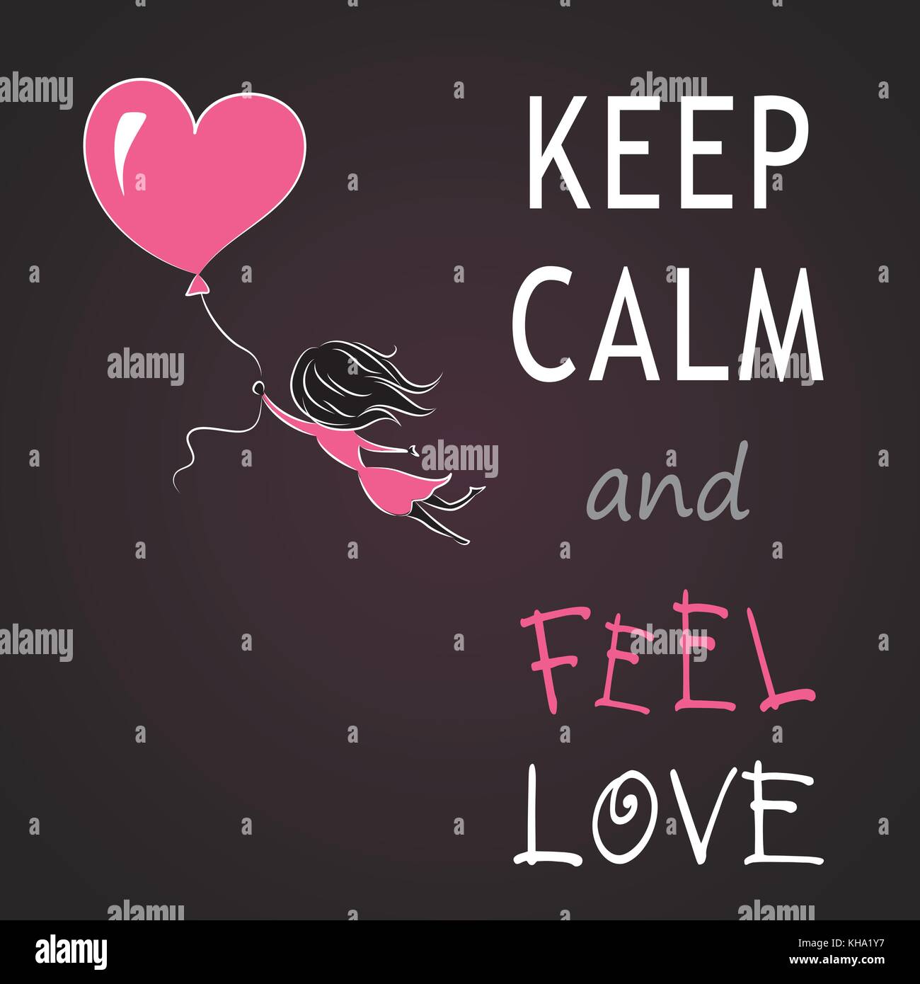 Woman hand on heart calm Stock Vector Images - Alamy