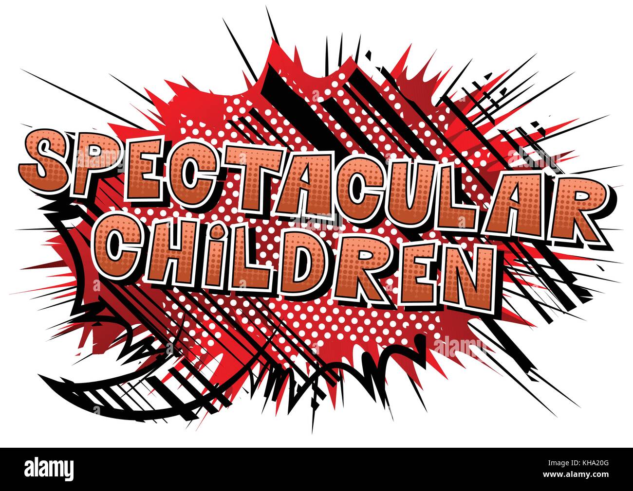 Spectacular Children - Comic book style word on abstract background ...