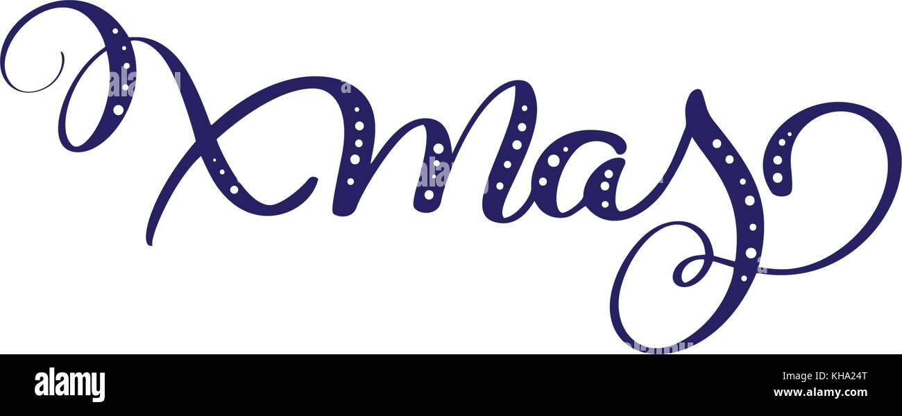 xmas blue vector Calligraphic Lettering text for design Christmas ...