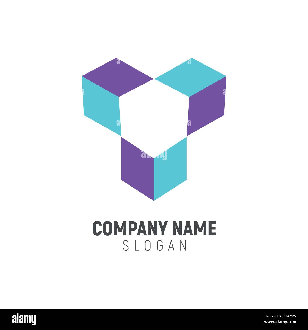 Three Isometric Box Logo Design Vector Graphic Template Stock Vector ...