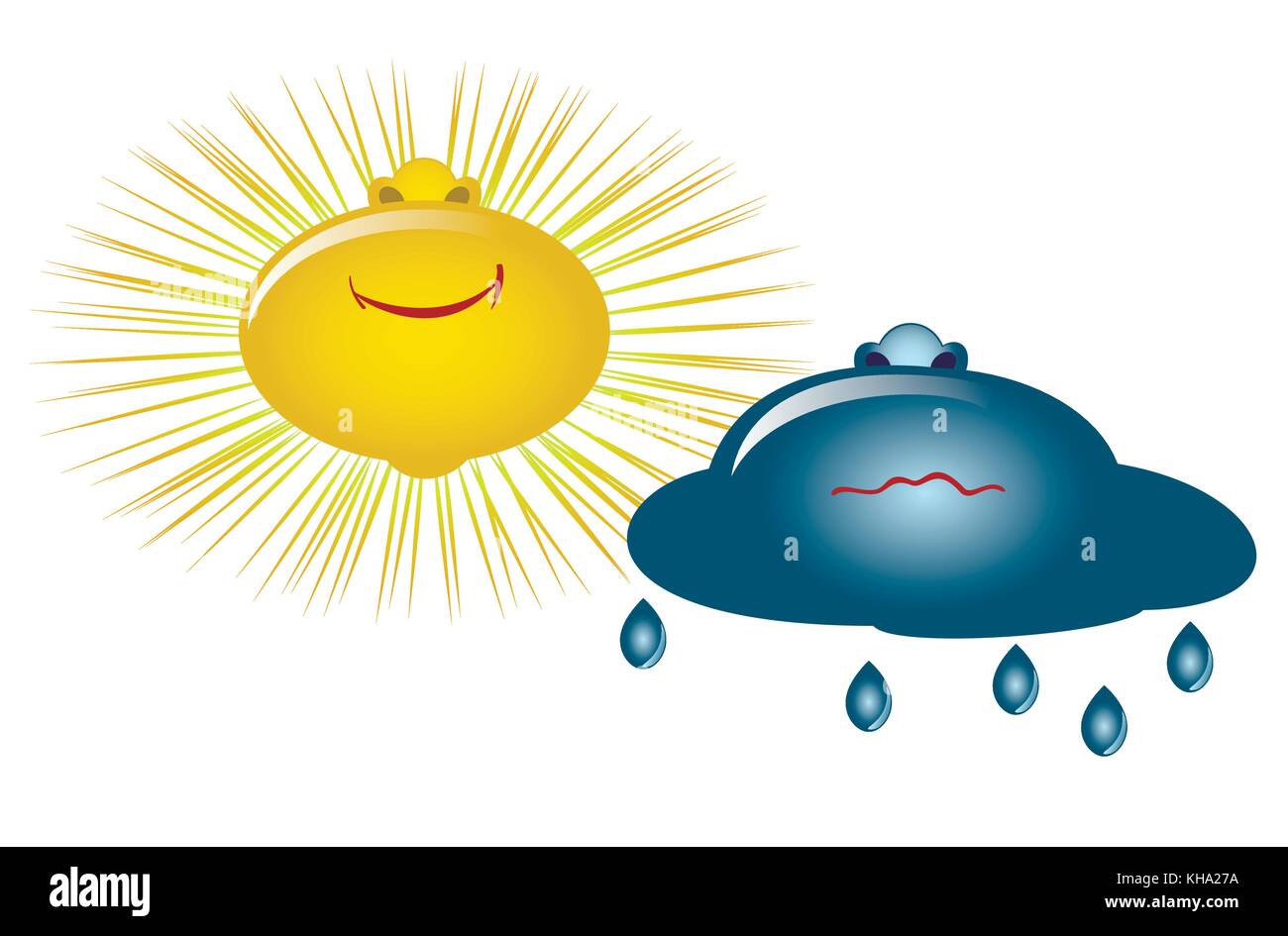 Emoji. Emoticons in the form of sun and clouds. EPS10 vector ...