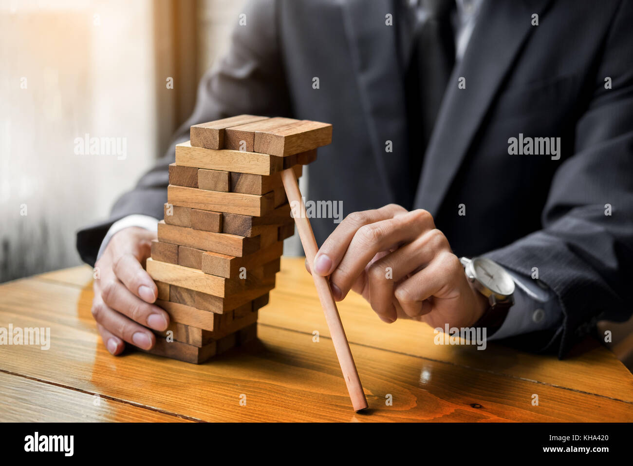 Planning, risk and wealth strategy in business concept, businessman and ...