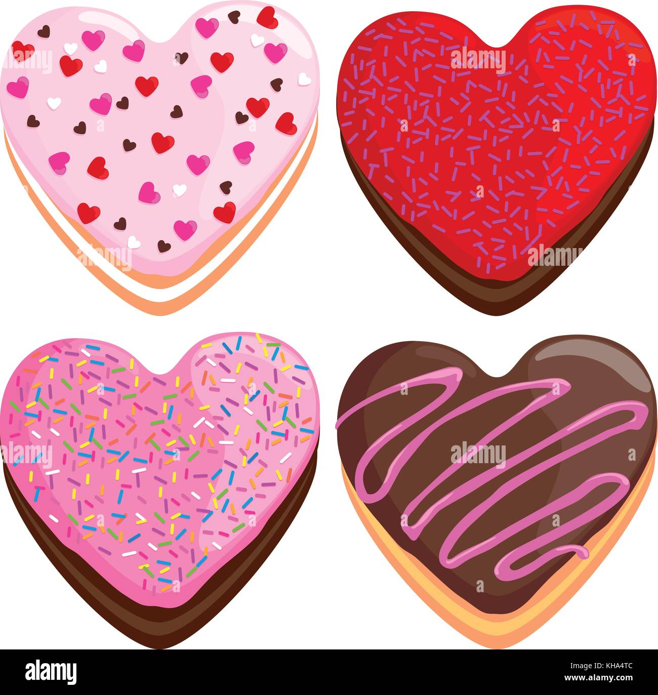 Frosted donuts Stock Vector Images - Alamy