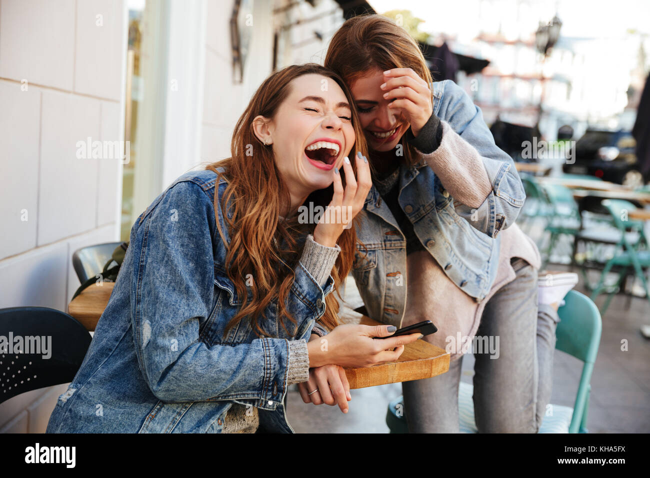 Two Friends Laughing
