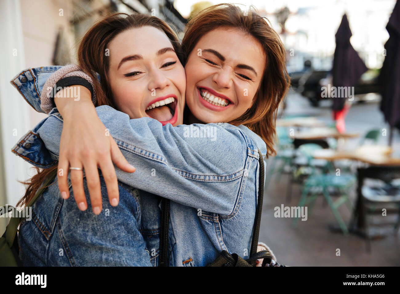 Close Up Two Girls Hugging Other High Resolution Stock Photography and ...