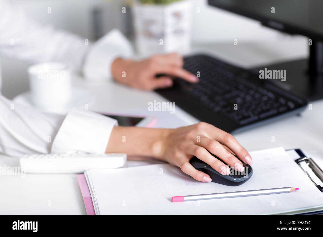 hands typing on laptop's keyboard Stock Photo - Alamy