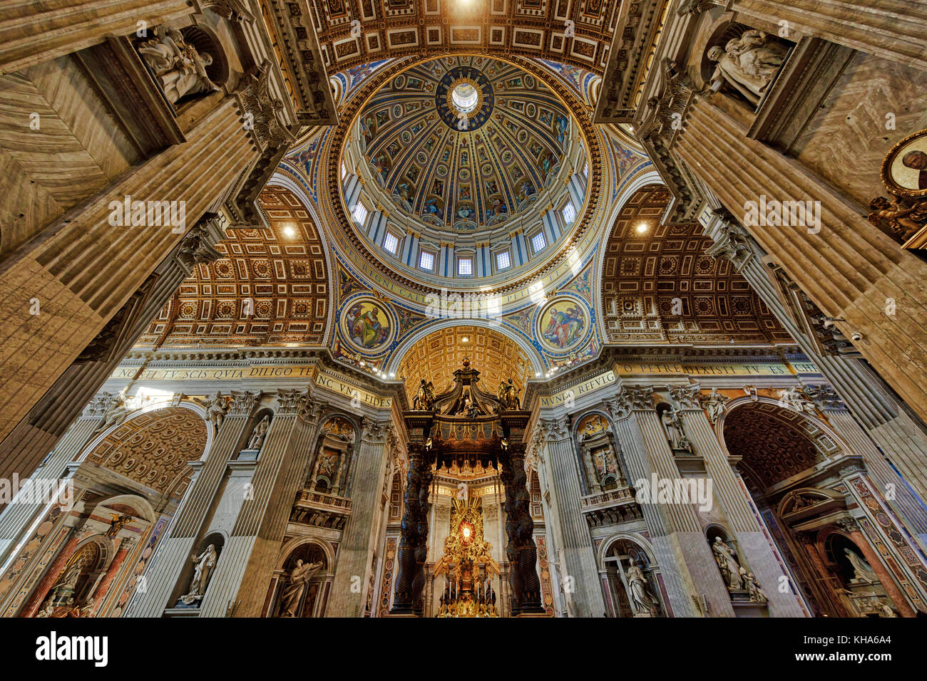 Baroque fresco on the ceiling of the basilica hi-res stock photography ...