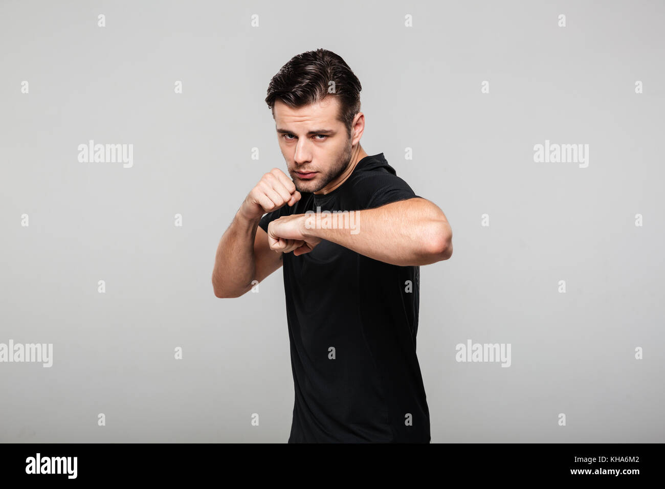 Kickboxer in pose hi-res stock photography and images - Alamy