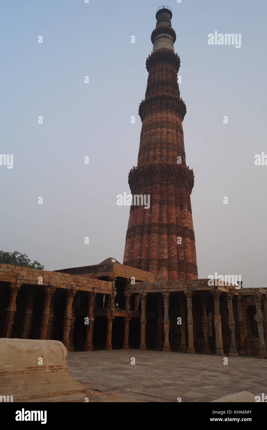 Qutub Minar-Beautiful piece of Mughal architecture in India Stock Photo ...
