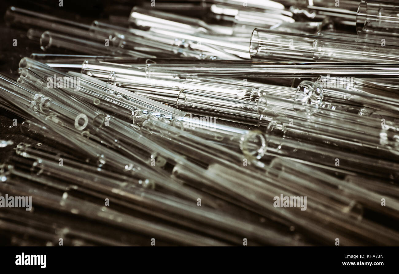 Empty test tubes on the desk Stock Photo - Alamy