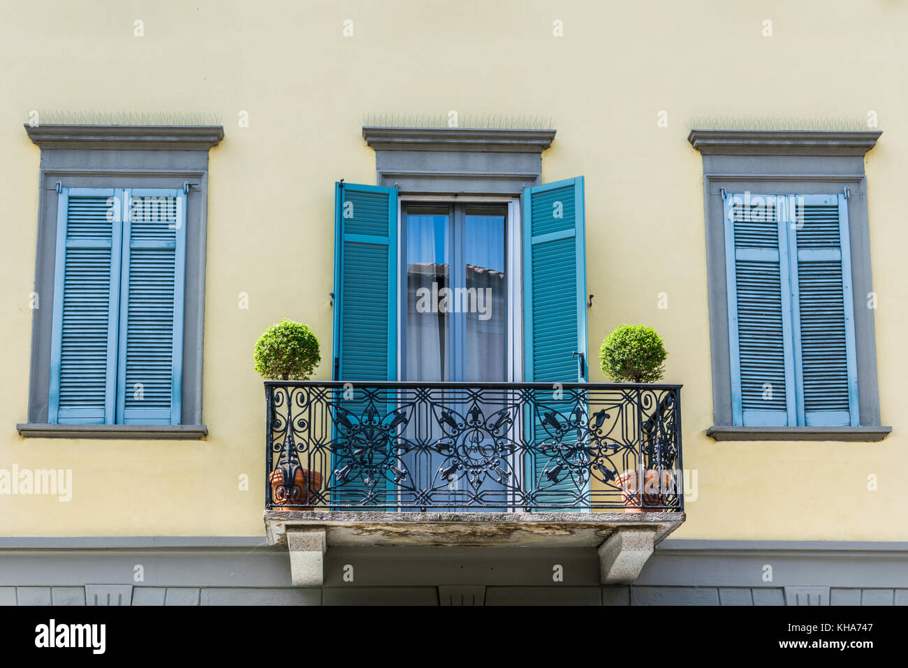 Italian balcony in Crema Italy Stock Photo - Alamy