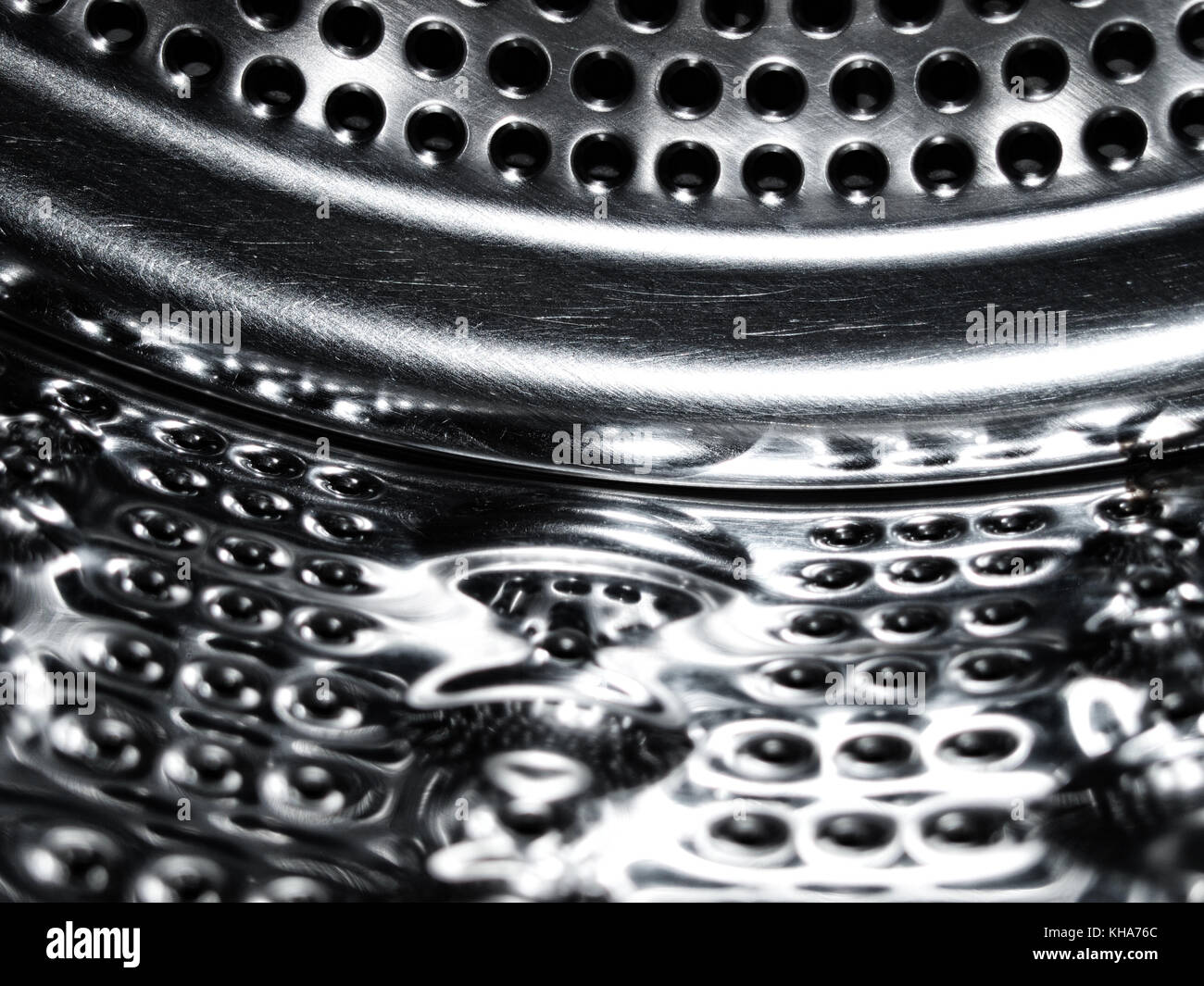 Metallic pattern. Washing machine drum close up Stock Photo - Alamy
