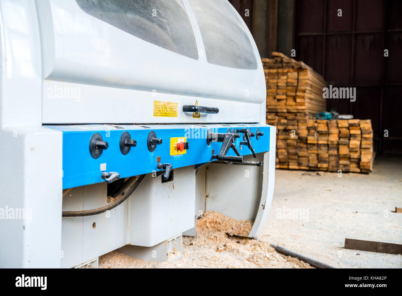 Modern milling machine at joinery Stock Photo - Alamy