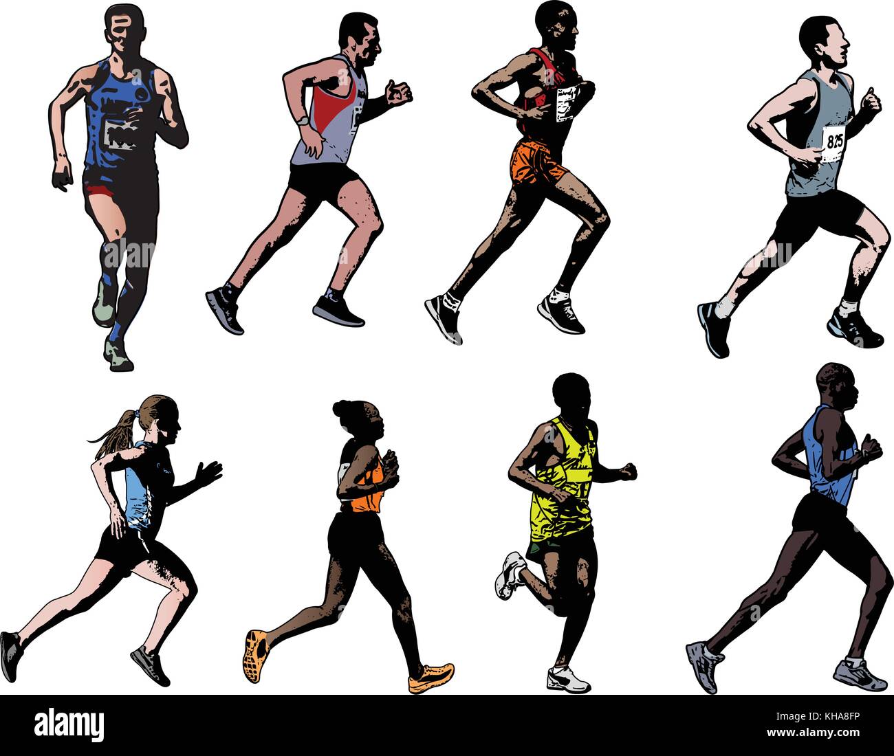runners collection - vector Stock Vector Image & Art - Alamy
