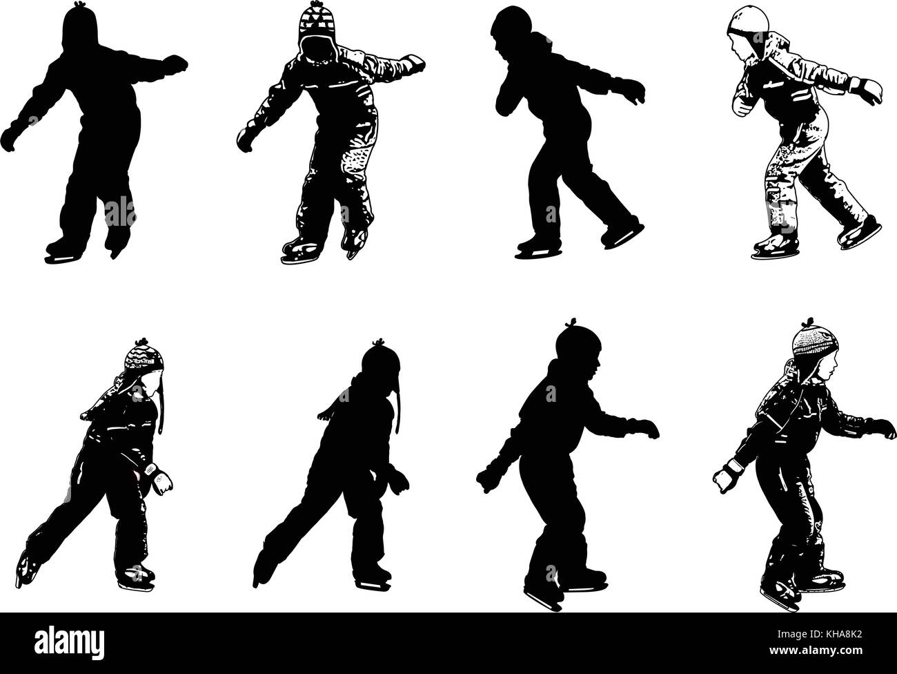 Kids collection vector vectors Black and White Stock Photos & Images ...