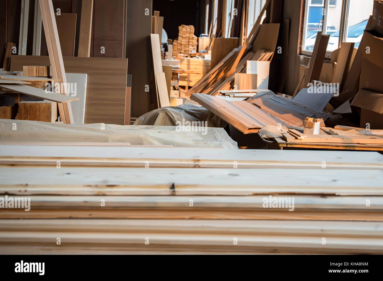 Interior of modern woodshop Stock Photo - Alamy