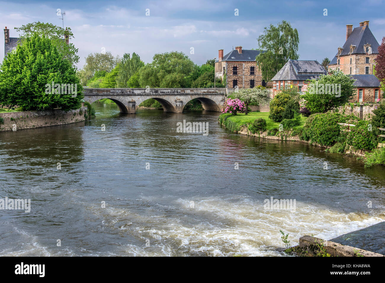 Normandy, around the Mont Saint Michel, Ducey les Cheris, banks of the ...