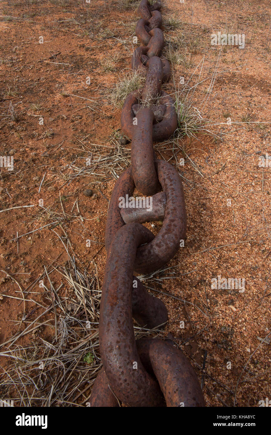 Large Chain used to clear forest by dragging it along between two ...
