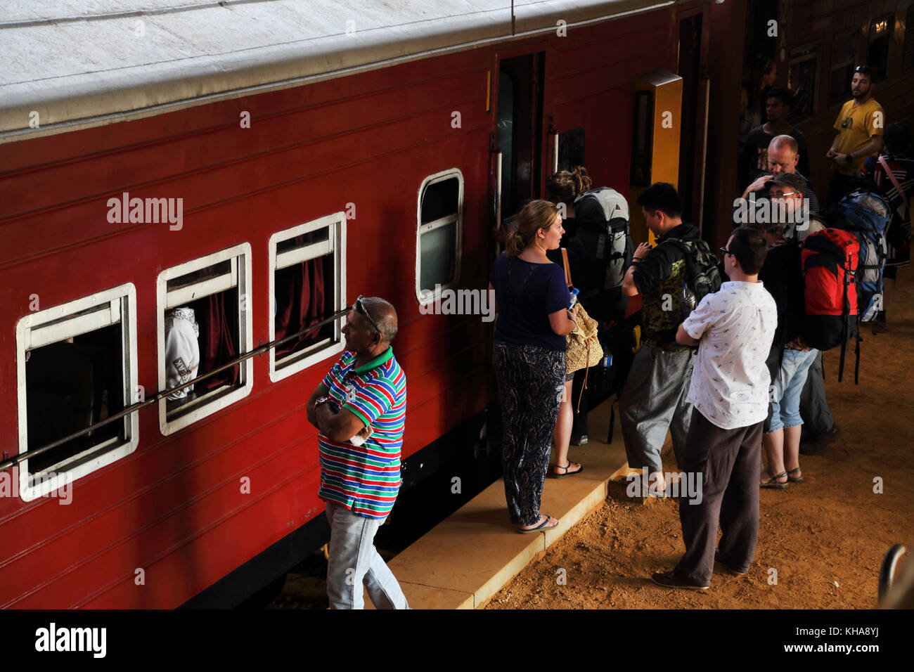 Peradeniya Junction Station Kandy Central Province Sri Lanka Passengers ...