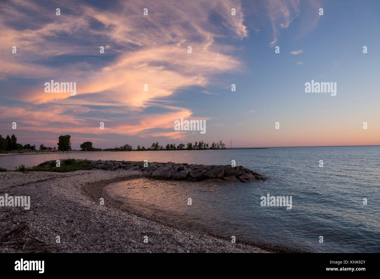 Sunset at Lake Huron beach, Goderich, Ontario, Canada Stock Photo - Alamy