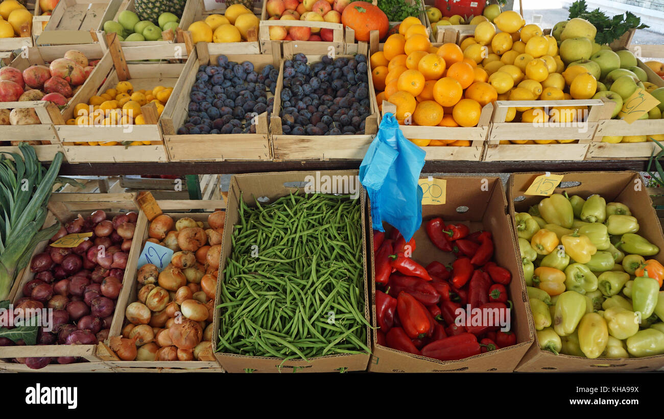 fresh products from a traditional croatian marktet in split Stock Photo ...