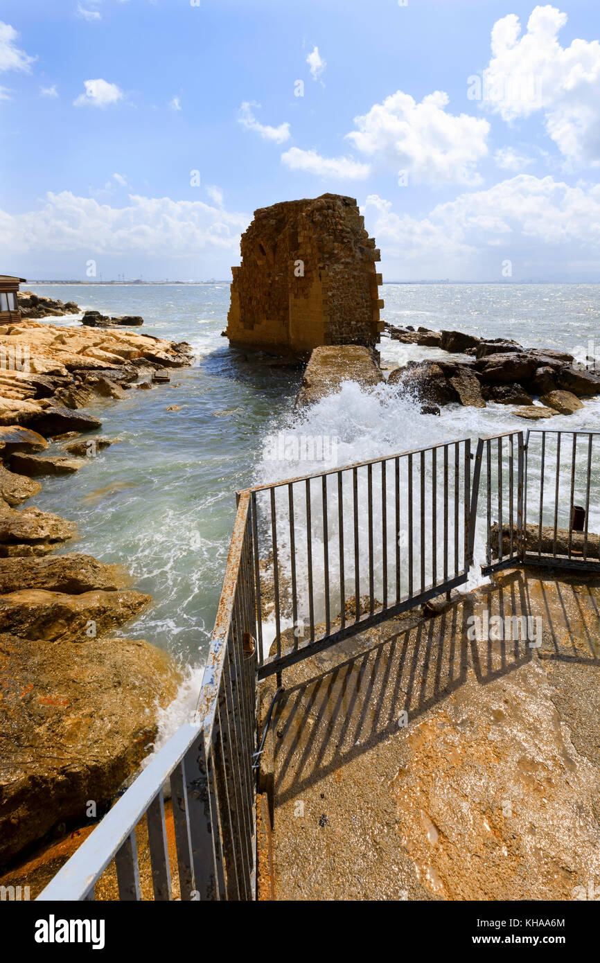 Street view of Acre, UNESCO World Heritage Site, continuously inhabited ...