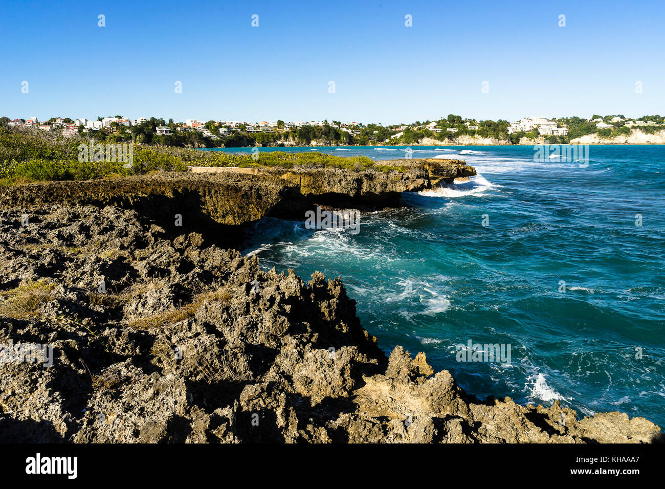 Windward cost, Gosier island, Guadeloupe, France Stock Photo - Alamy