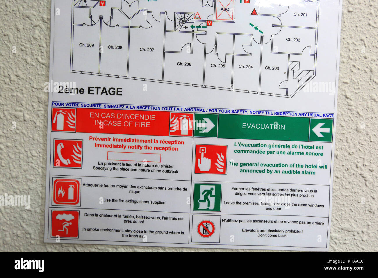 Hotel fire form Stock Photo - Alamy