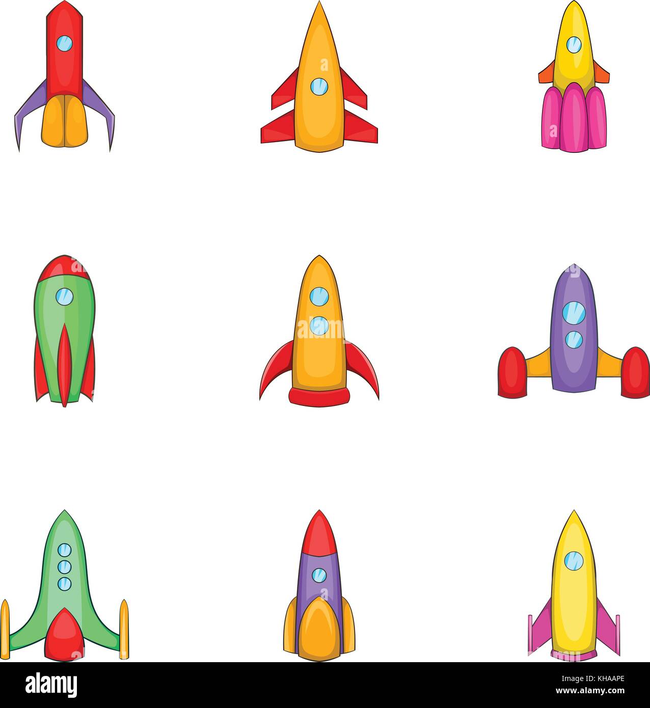 Rocket icons set, cartoon style Stock Vector Image & Art - Alamy