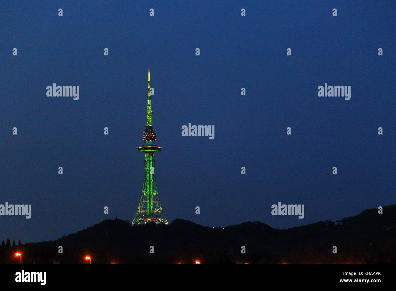 Asia, China, Shandong Province, Qingdao. Qingdao TV Tower Stock Photo ...