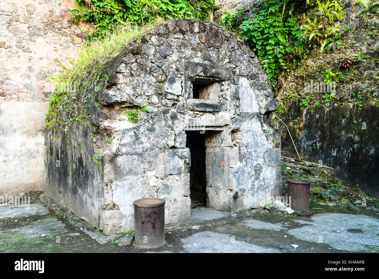 The Cyparis's jail, the only survivor during the explosion of the Pelee ...