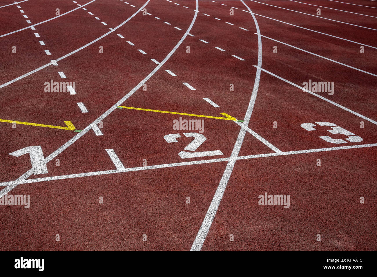 Take-off spots, one, two, three, track, stadium Stock Photo - Alamy