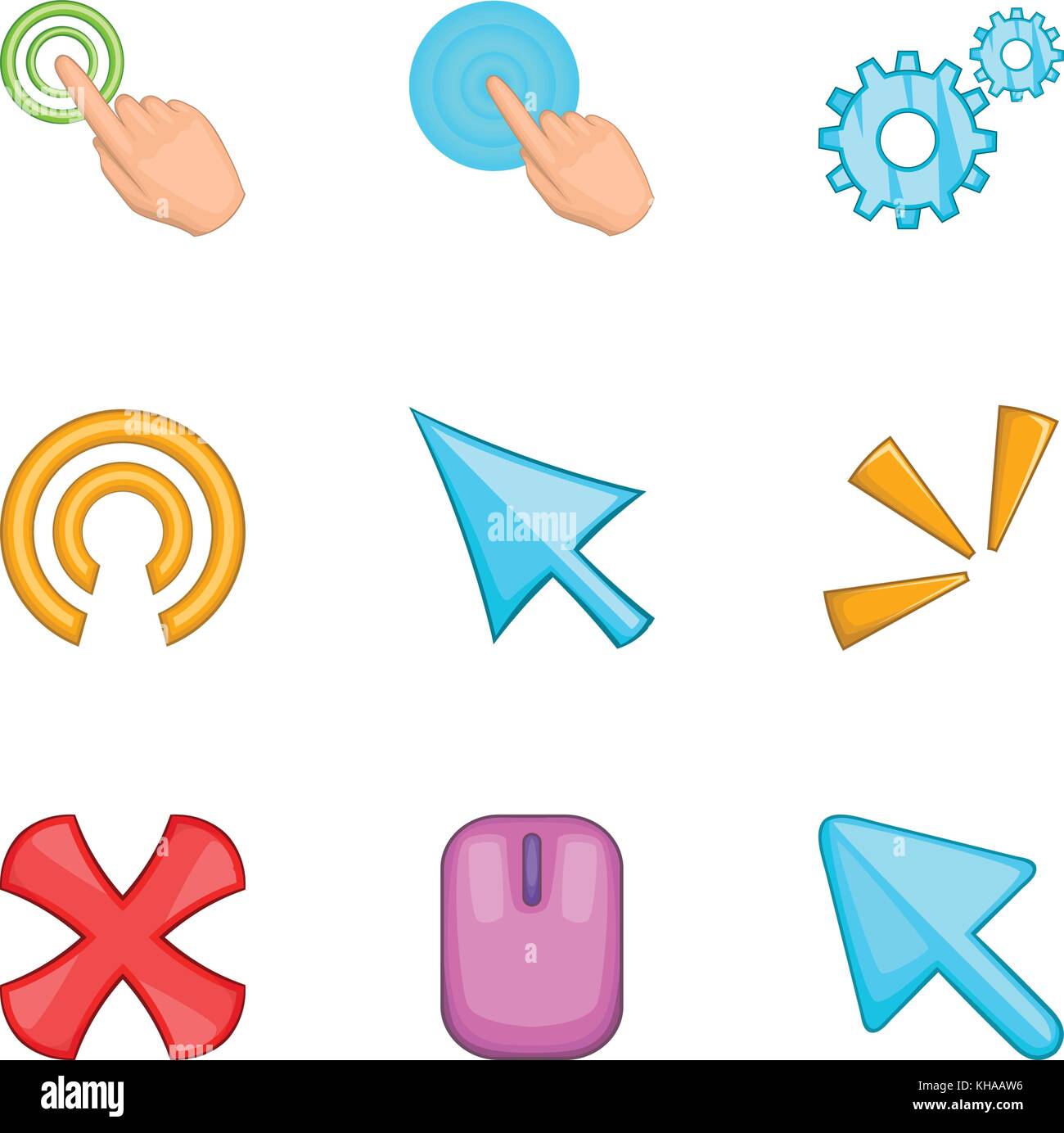 Cursor pointer icons set, cartoon style Stock Vector Image & Art - Alamy