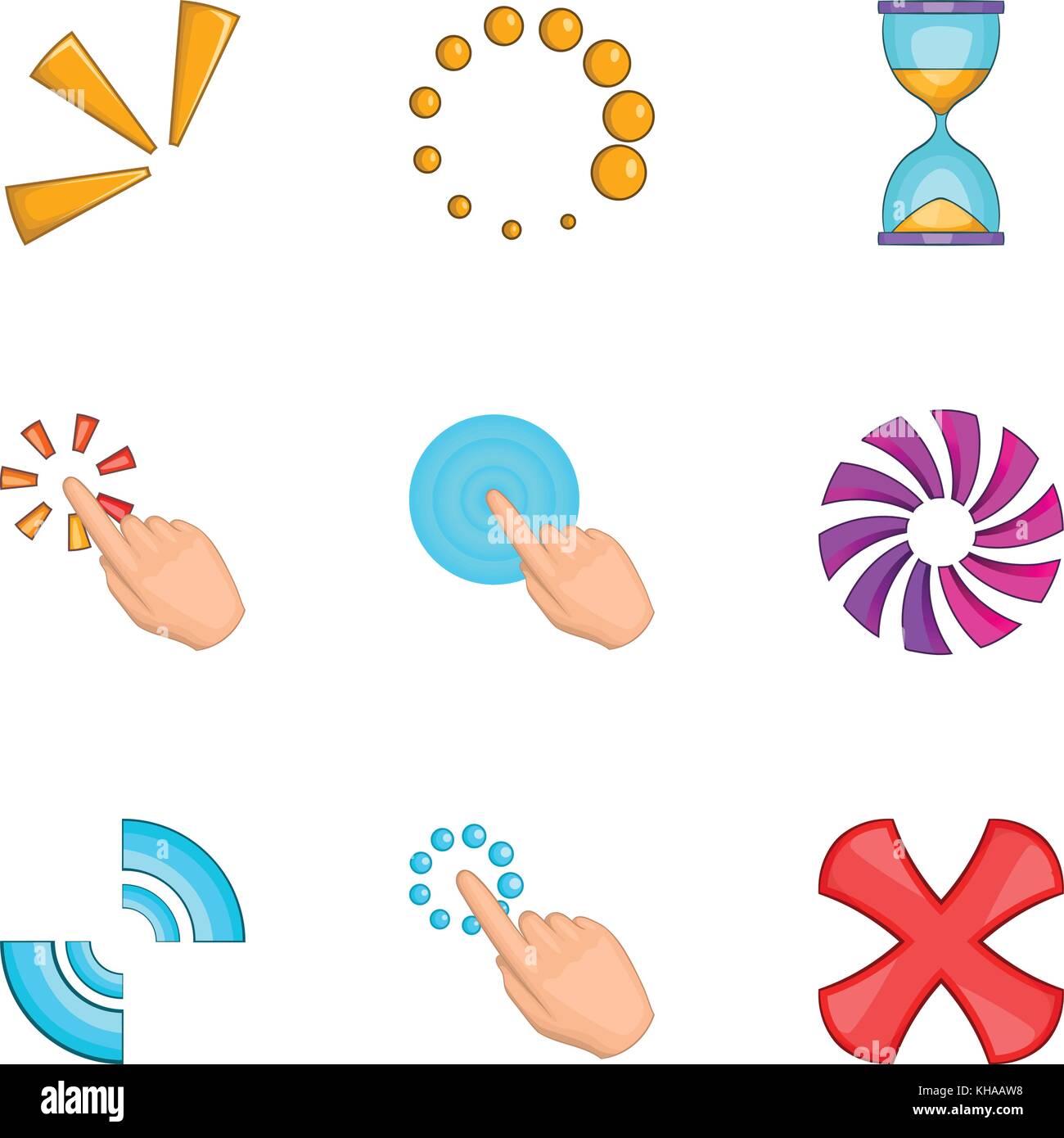 Computer mouse click icons set, cartoon style Stock Vector Image & Art ...